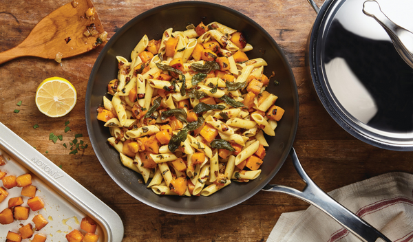 Penne with Caramelized Pumpkin and Brown Butter - PotsandPans.com