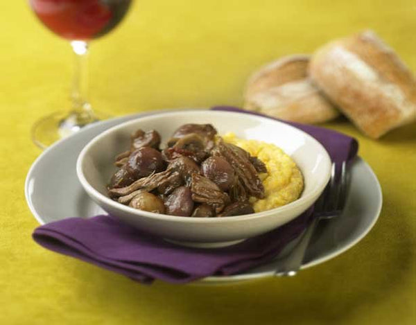 Shredded Australian Lamb Shanks with Mushrooms and Polenta – PotsandPans