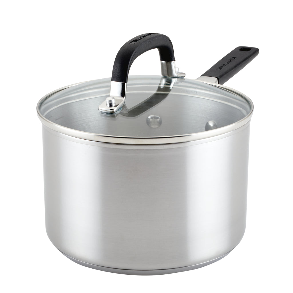 Stainless Steel 3-Quart Saucepan With Lid – PotsandPans