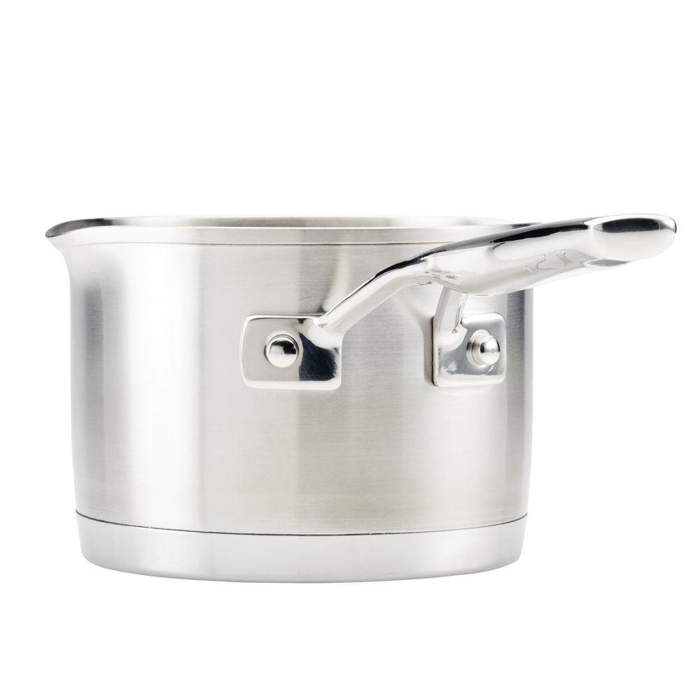 Stainless Steel 3-Ply Base 1.5-Quart Saucepan with Pour Spouts ...