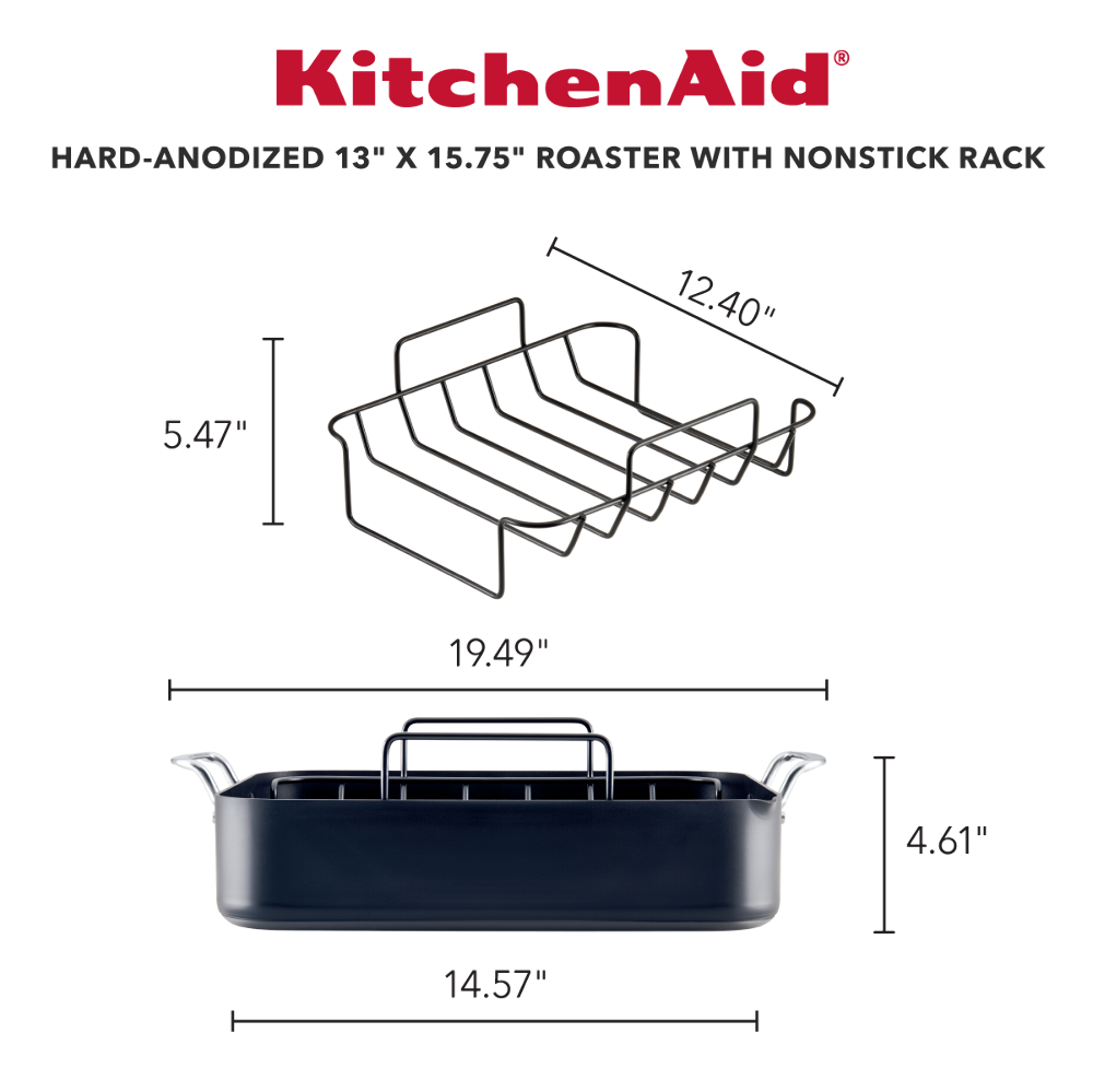 Hard-Anodized Roaster with Removable Nonstick Rack – PotsandPans