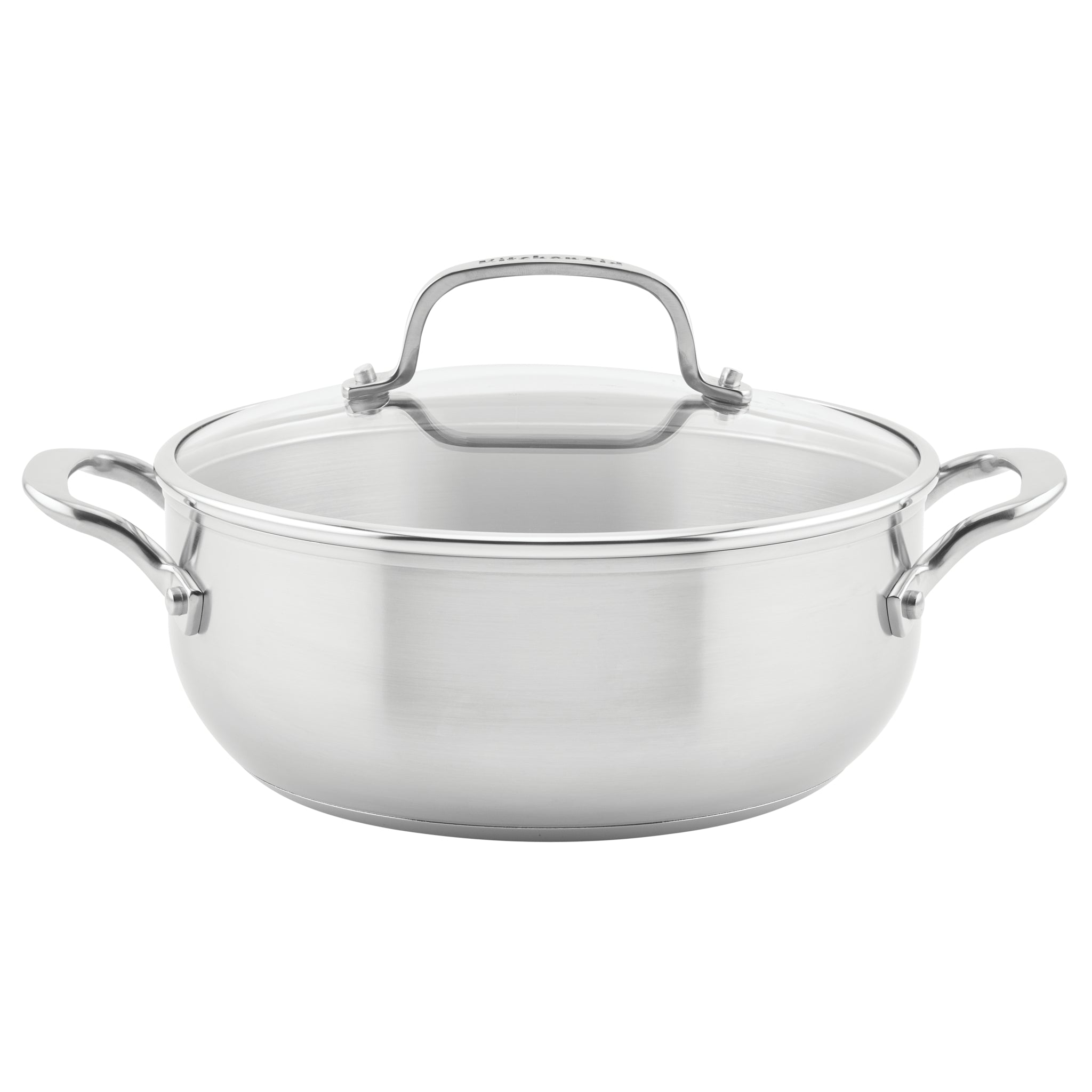 Stainless Steel 3-Ply Base 4-Quart Casserole with Lid – PotsandPans