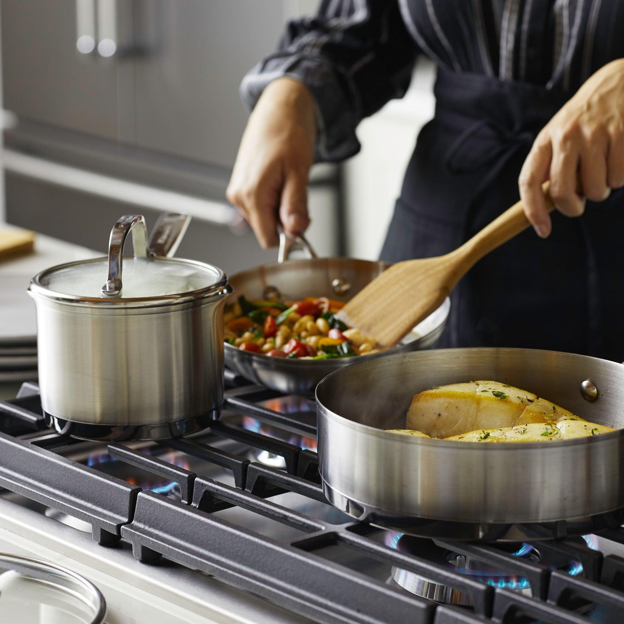 Stainless Steel 3-Ply Base 11-Piece Cookware Set – PotsandPans