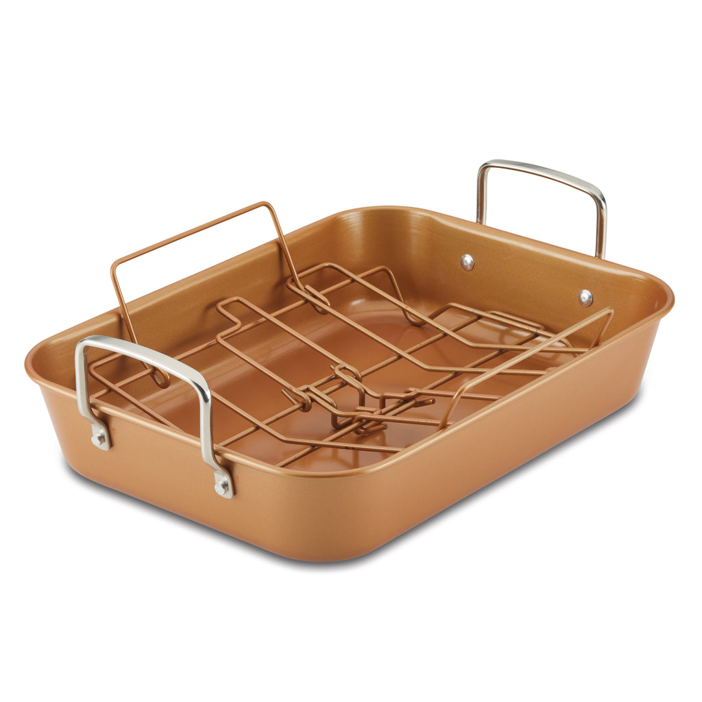 11-Inch x 15-Inch Nonstick Roaster with Rack – PotsandPans