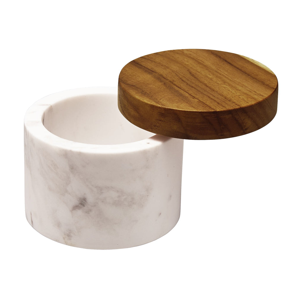 5.25-Ounce Marble Salt Cellar with Wood Lid – PotsandPans