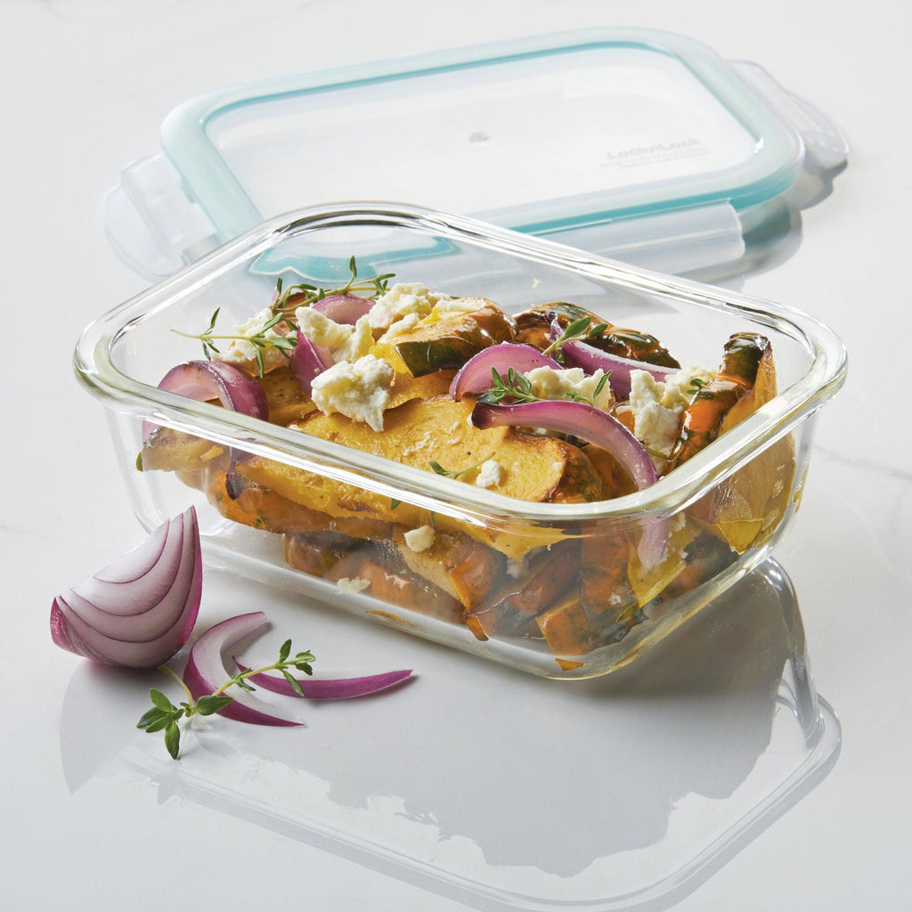 Glass 4-Piece 21-Oz. Rectangular Food Storage Container Set – PotsandPans