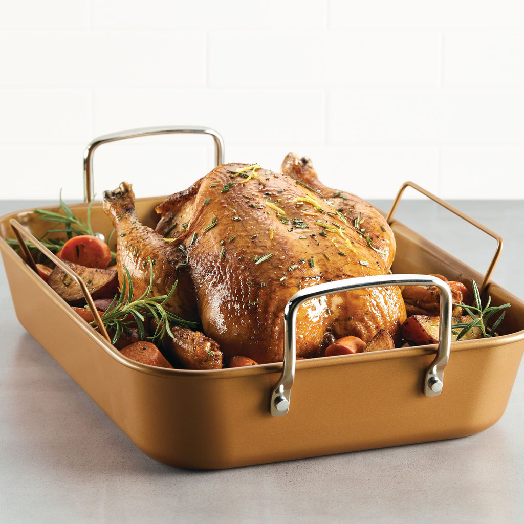 11-Inch x 15-Inch Nonstick Roaster with Rack – PotsandPans