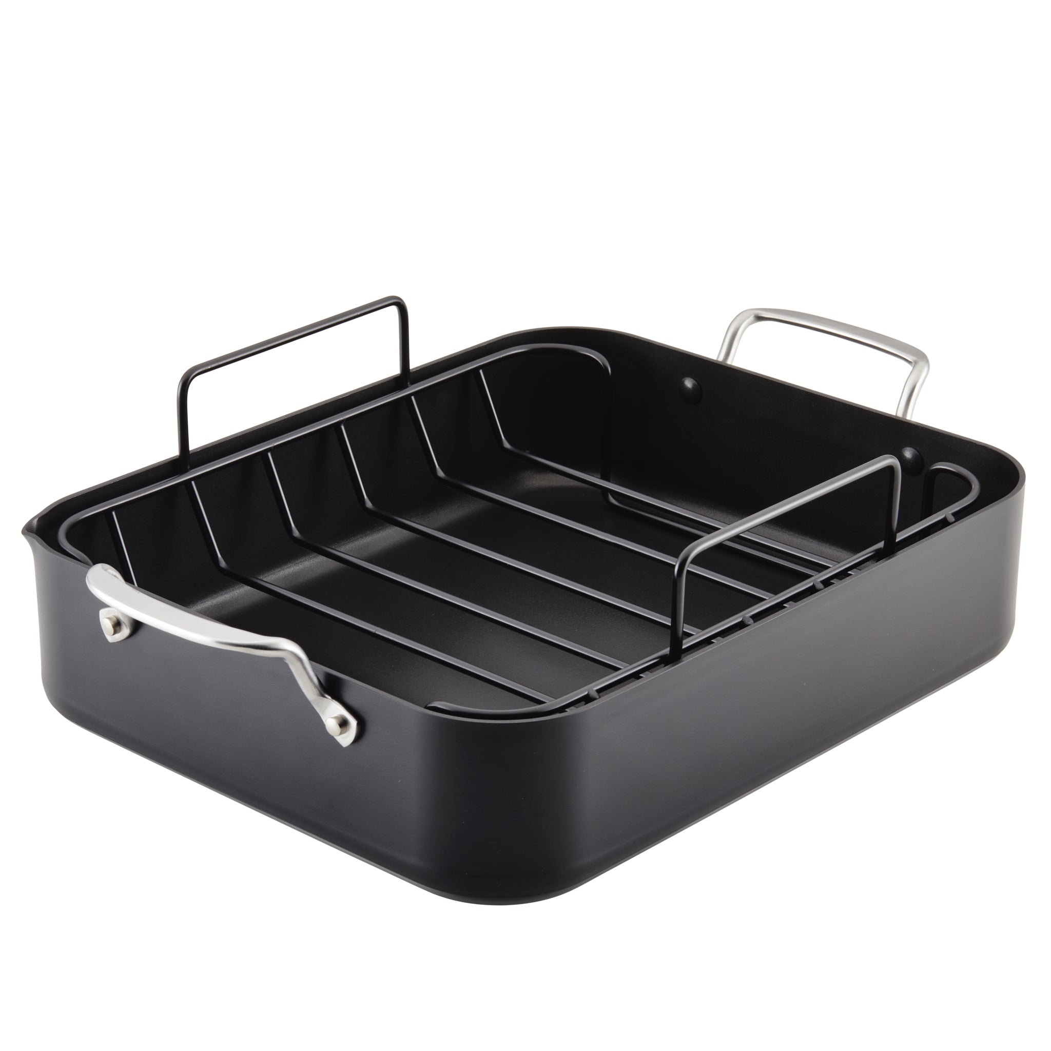 Hard-Anodized Roaster with Removable Nonstick Rack – PotsandPans