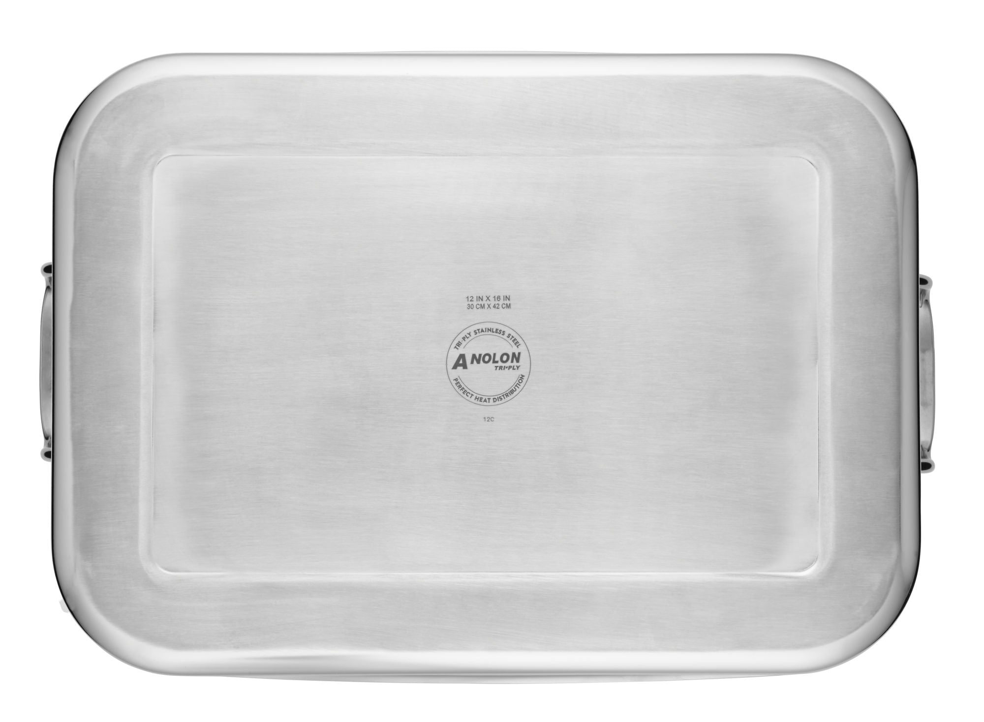 Anolon Tri-Ply Clad 17" x 12.5" Rectangular Roaster with Nonstick Rack ...